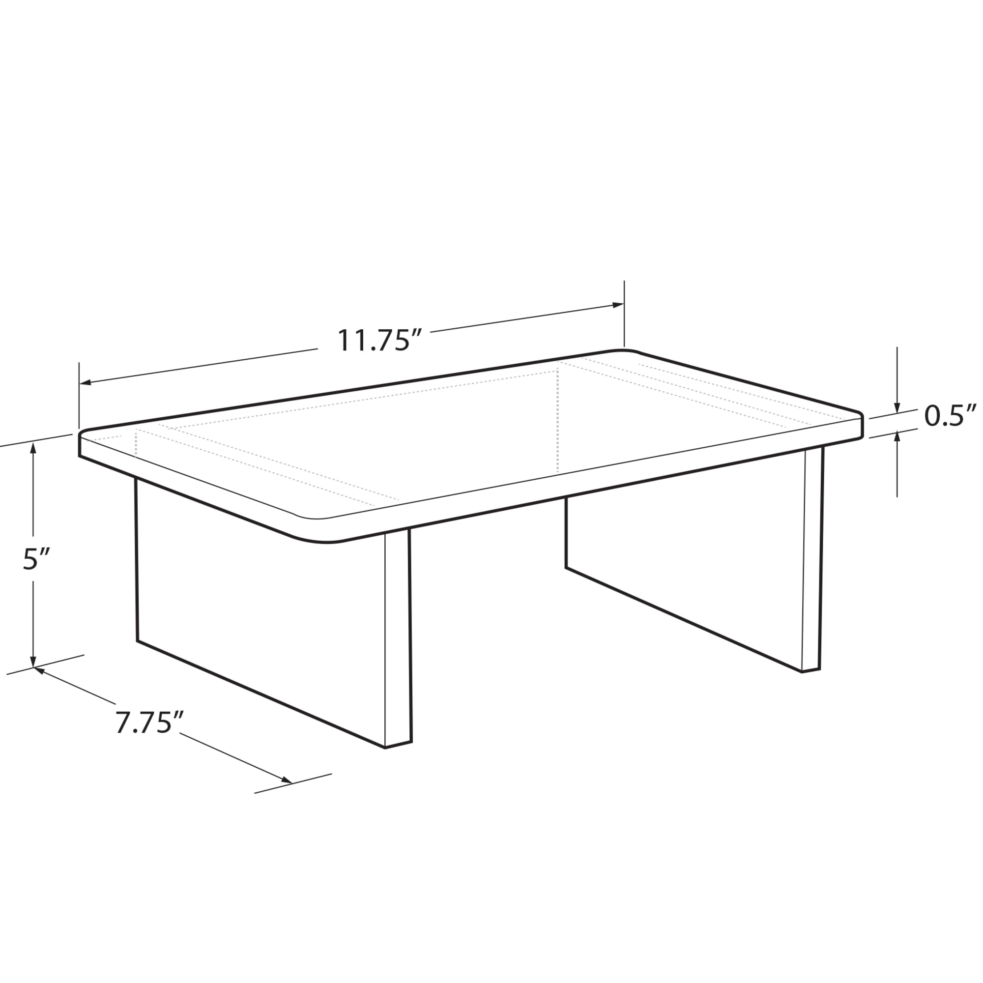 Azar Displays 515365 5"H Acrylic Deluxe Riser Display, 11.75"W x 5"H 1/2"