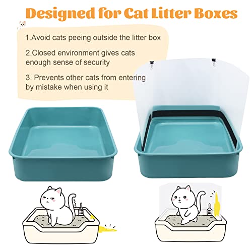 3Pcs Cat Litter Box Pee Shields, Cat Litter Box Pee Splash Guard Frosted Easy Clean Cat Litter Pan Pee for Open Top Litter pan (Litter Box Not Included)