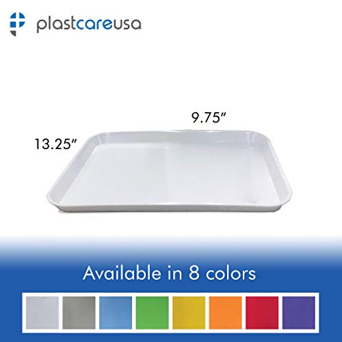Dental Autoclavable Plastic Instrument Set Up Flat Tray, White, 13.25 Inches x 9.75 Inches, Size B