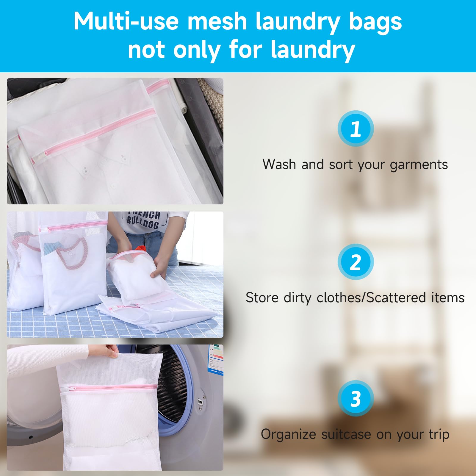 3 Pack Mesh Laundry Bag-3 XXL Oversize Delicates Laundry Bag-Extra Large Durable Laundry Wash Bag with New Honeycomb Mesh-Big Clothes,Household,Bed Sheet,Stuffed Toys, Curtain,Blanket,Bedcover,Sweater
