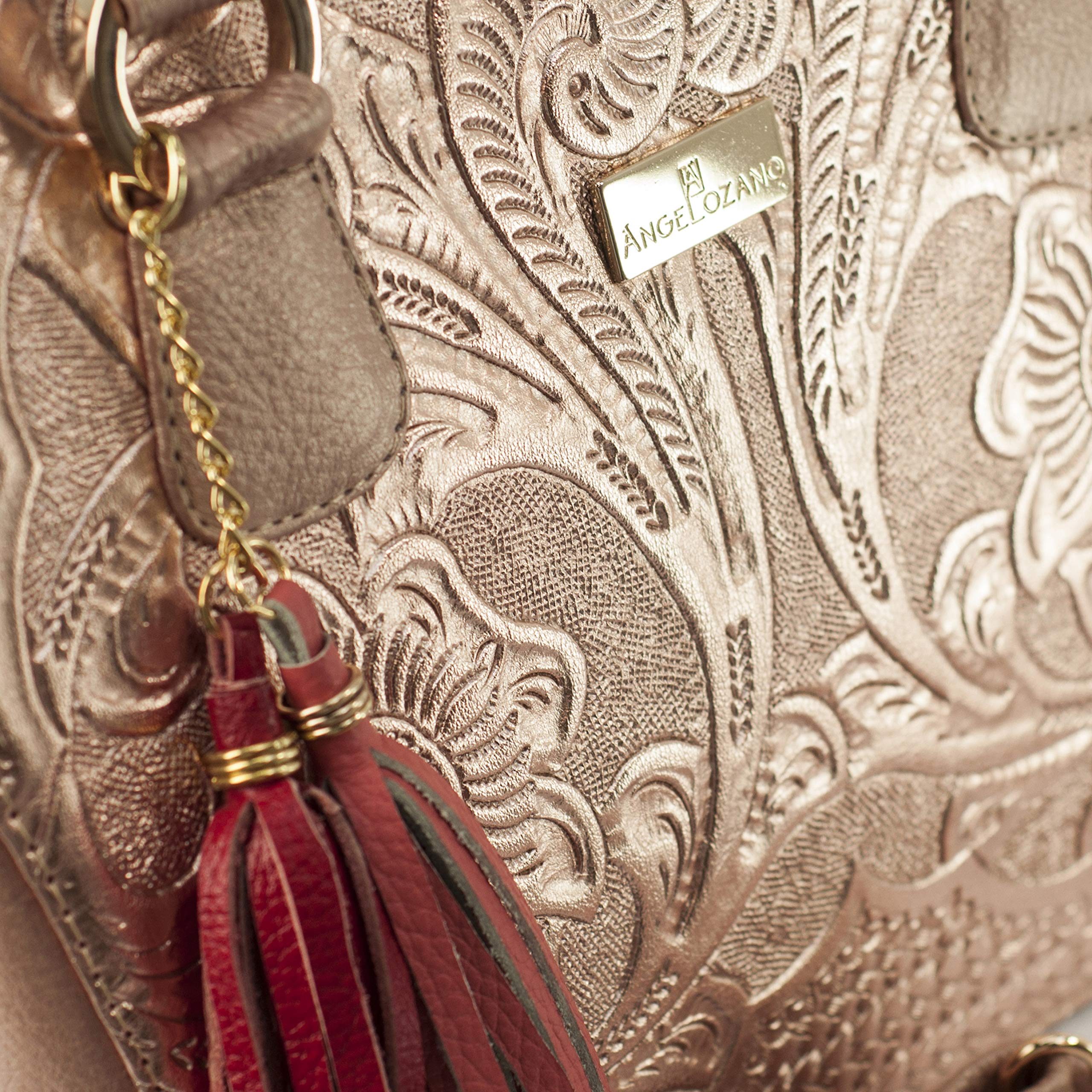 A ÁNGELOZANO Lady bag, Genuine Leather bag, Handcrafted bag, Engraved bag, Hand bag, Women's bag, Citlali Model