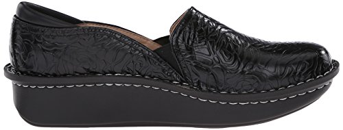 Alegria Debra Womens Professional Shoe Black Embossed Rose 7 M US