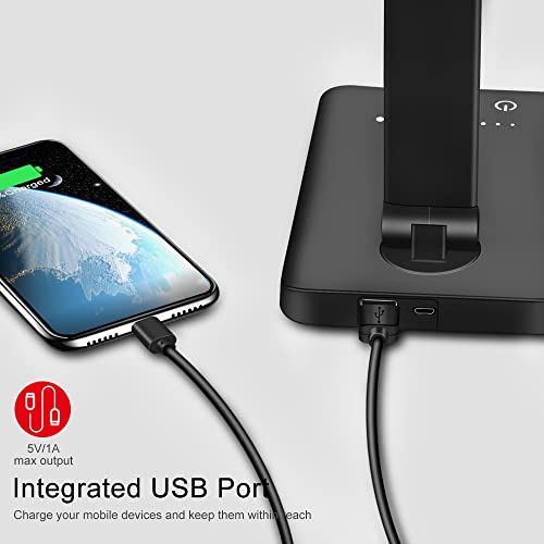 AFROG 8-in-1 4th Gen Multifunctional LED Desk Lamp with 10W Fast Wireless Charger,USB Charging Port,1200Lux Super Bright,5 Lighting Mode,7 Brightness,40 Min Timer,Night Light Function,5000K