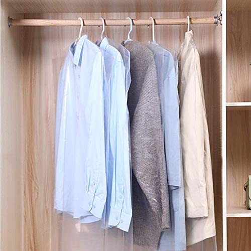 Bezall 10Pcs Plastic Clear Garment Bags, Dry Cleaner Suit Clothes Dustproof Cover Storage Bags (60 x 90cm)