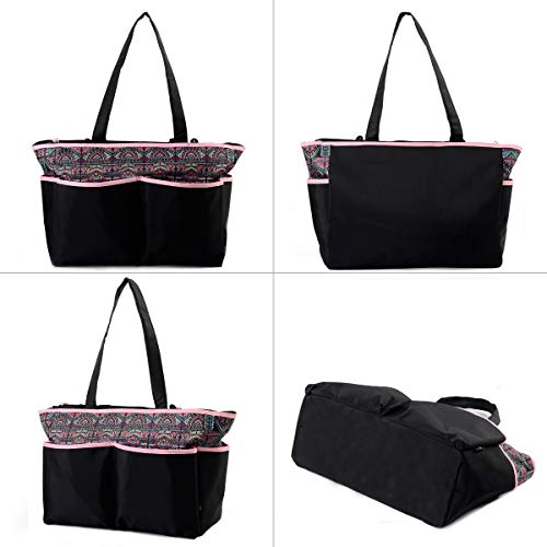 Diaper Tote Bag Diaper Bag - Nappy Bag Baby Diaper Totes for Mom Grils Unisex Maternity Nappy Bag Organizer Large Capacity Canva Tote Bag Beach Bag (Light Pink)