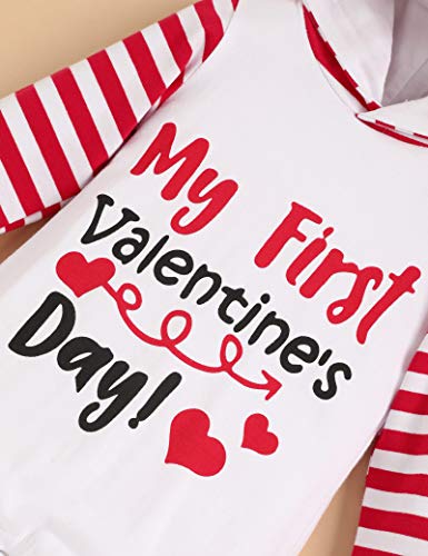 My First Valentine’s Day Newborn Baby Boy Girl Romper Hoodie Jumpsuit One Piece Outfit Set Newborn White
