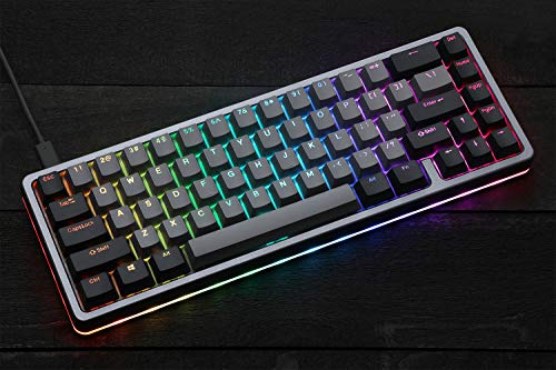 DROP ALT High-Profile Mechanical Keyboard — 65% (67 Key) Gaming Keyboard, Hot-Swap Switches, Programmable Macros, Backlit RGB LED, USB-C, Doubleshot PBT, Aluminum Frame (Kaihua Speed Silver, Gray)