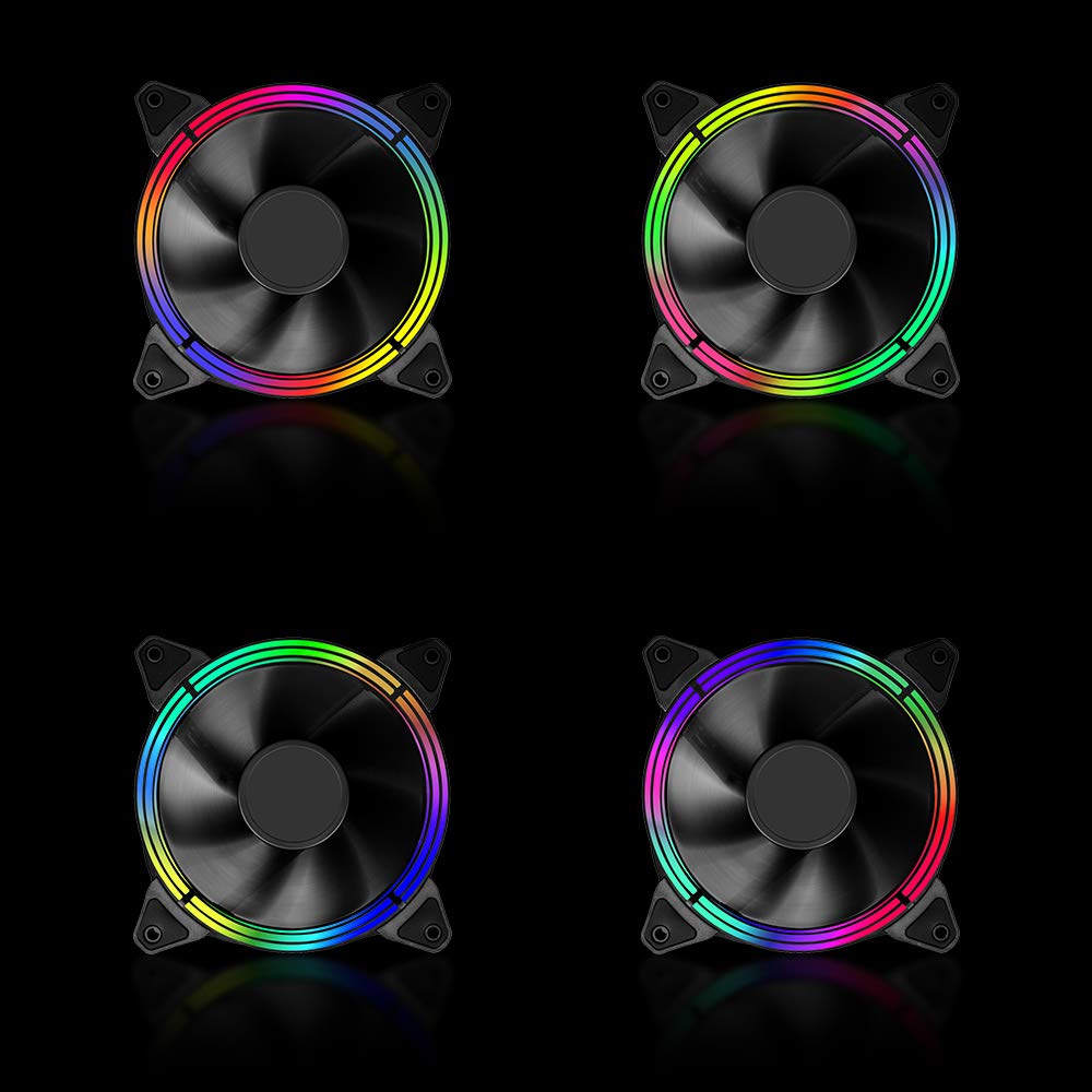 1ST PLAYER 120mm RGB Case Fan G3 Combo, 3 Pack Computer Fans for Gaming PC Cooling, High Performance Speed, Adjustable LED Lighting, Remote Control, Hydraulic Bearing Quiet, 5V 3PIN Motherboard Sync