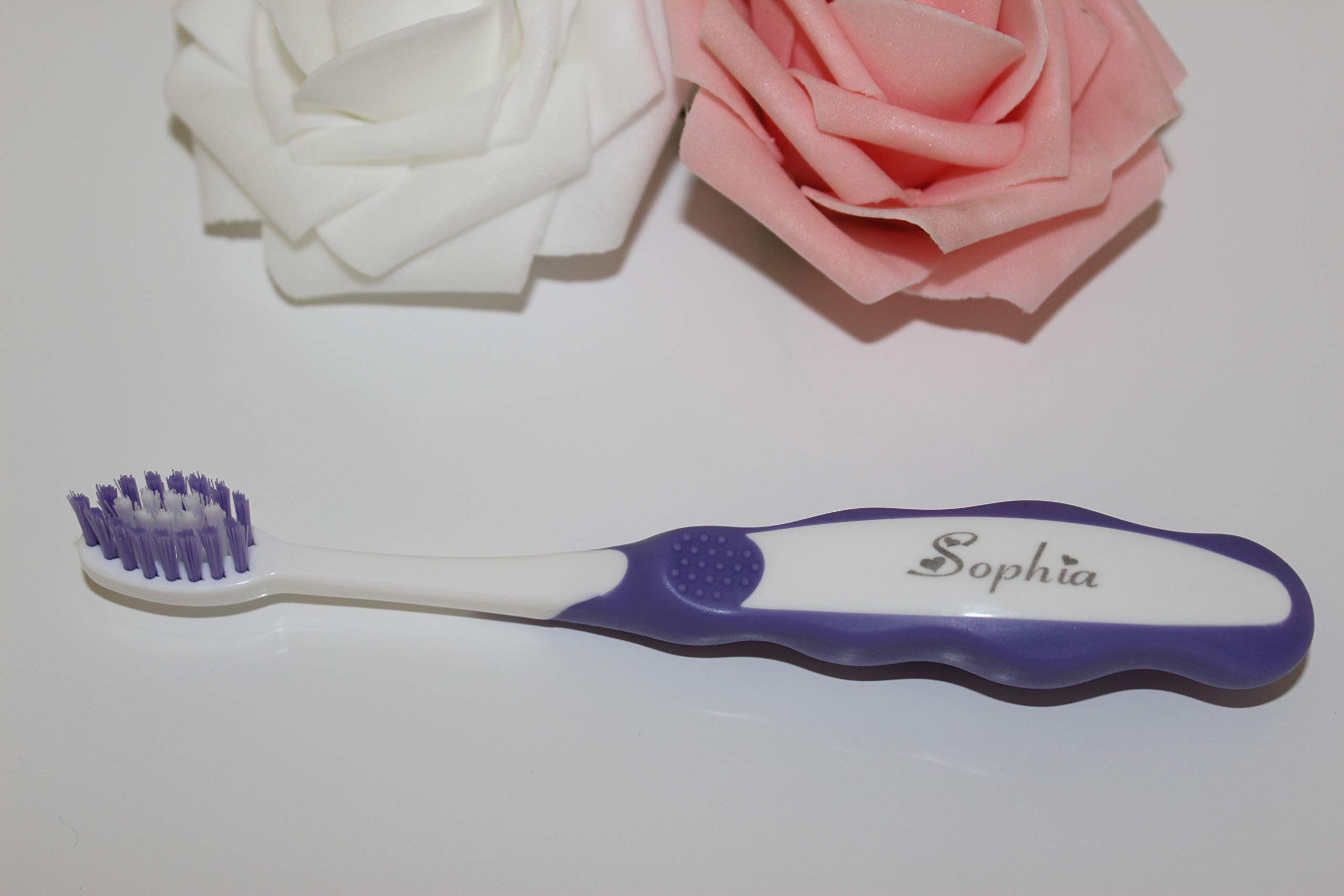 Personalized Toothbrush Kids Manual Toothbrush Age 2-6 4 Color Variety Pack Any Name/Message Engraved 4 Pack - Personalized Gift
