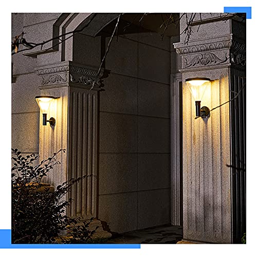 Bedroom wall lights, Wall Sconces, Outdoor Exterior Wall is Modern and Simple Wall Lantern Solar Energy-Saving LED Without Wiring Wall Sconce IP65 Waterproof Light Control Patio Light PC Lampshade Ext