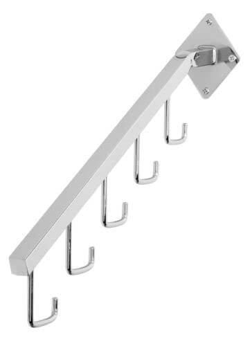 AchmadAnam 18 inch Chrome J-Hook Waterfall Wall Mount - Set of 3