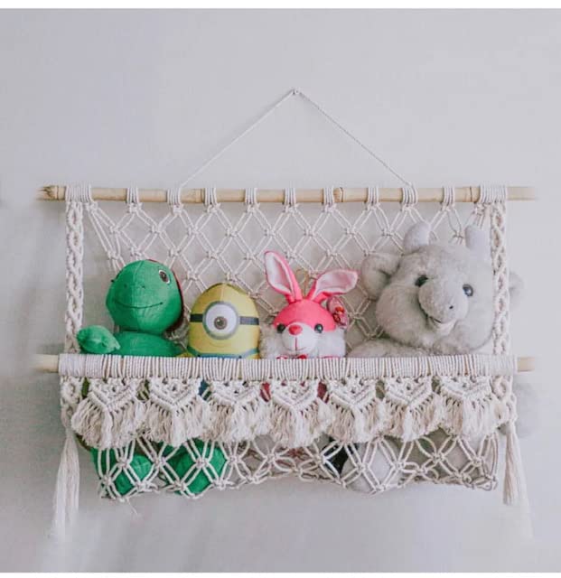 Boho Wall Decor, Gender Neutral Nursery, Toy Organization, Book Storage, Nordic Home, Macrame Wall Hanging, Baby Stuff, Kids Bedroom Organizer, Stuffed Animal Hammock, Cute Room Organizers