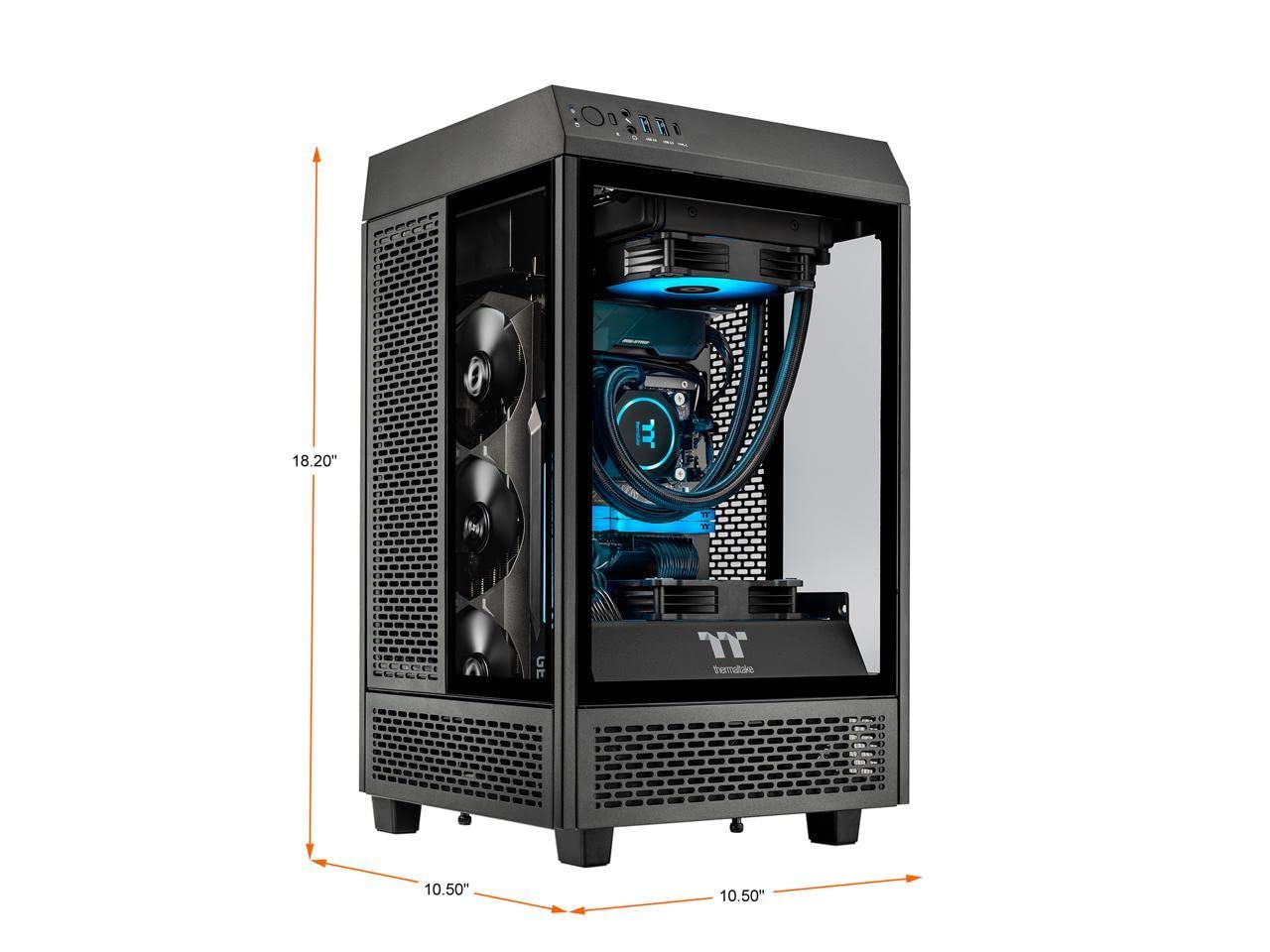 Thermaltake Reactor 380 Liquid-Cooled PC (AMD Ryzen 7 5800X, RTX 3080, 16GB 3600Mhz DDR4 RGB ToughRAM, Seagate FireCuda 520 NVMe 1TB, WiFi, Win 10 Home) Gaming Desktop Computer TW1B-B550-R38-LCS