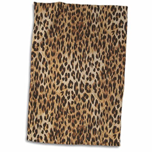 3D Rose Brown-Tan-and Black Cheetah Print Towel, 15" x 22"