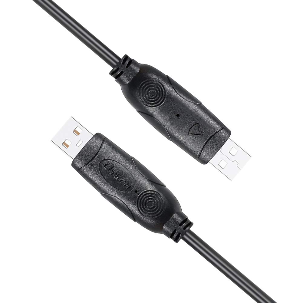 DTech USB to USB Null Modem Cable Serial RS232 Data Communication Transfer File Between 2 PCs Prolific Chip Supports Windows 11 10 8 7 XP Mac (6 Feet, Black)