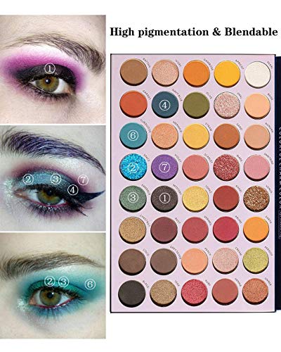 MYUANGO Reversal Planet Eyeshadow Palette - 40 Shades Matte Shimmer Glitter Makeup Palette for Beginners - Waterproof, Blendable, Long-Lasting - Cruelty-Free