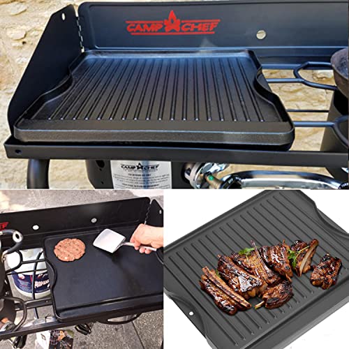2-in-1 Reversible 14β x 16β Pre-Seasoned Cast Iron Cooking Griddle for Gas Stove/Charcoal/Electric/Propane/Gas Grill, Flat Griddle Top Plate for Camping Tailgating