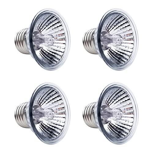 BINANO 4-Pack 50W UVA Reptile Heat Lamp Bulbs | UVB Reptile Light for Aquatic Turtles, Tortoises, Lizards, Bearded Dragons, Hedgehogs, Amphibians & Reptiles