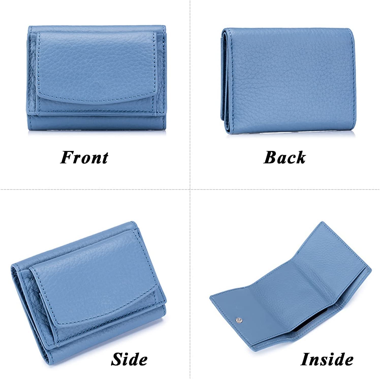 2023 New Unisex Anti-Credit Card Fraud Folding Mini Wallet, Women's Foldable Short Wallet, Vegan Mini Wallet For Women, Genuine Leather RFID Blocking Card Holder Organizer Pocket Mini Wallet (A)