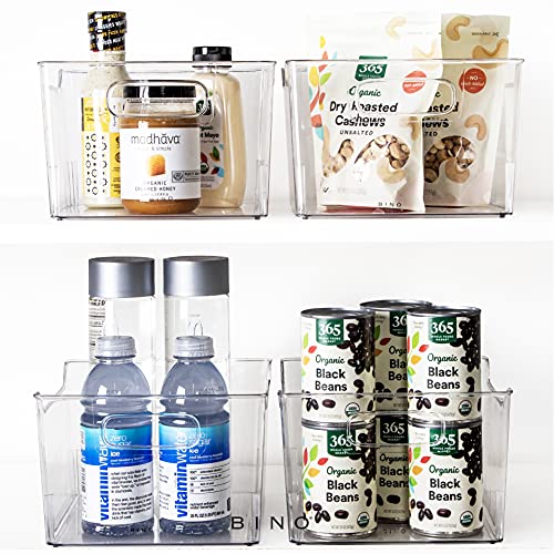 BINO | Plastic Storage Bins - 12 Pack | THE LODGE COLLECTION | Multi-Use Organizer Bins | Built-In Handles | BPA-Free | Pantry Organization | Home Organization | Fridge Organizer | Freezer Organizer