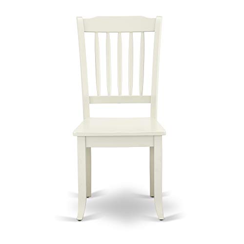EAST WEST FURNITURE 7 Pc Dining-Room Set Dining Table With Self Storing Leaf And Six Wood Seat Dining Chairs.