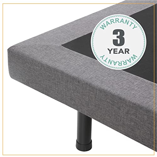 Adjustable Comfort Upholstered Adjustable Bed Base with Massage, Wireless Remote, Three Leg Heights, and USB Ports-Ergonomic, Full, Black
