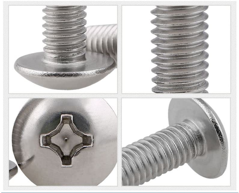 cSeao 30pcs M4x30mm Truss Head Drawer Pull Knobs Screws, Phillips Drive, Full Thread, 304 Stainless Steel