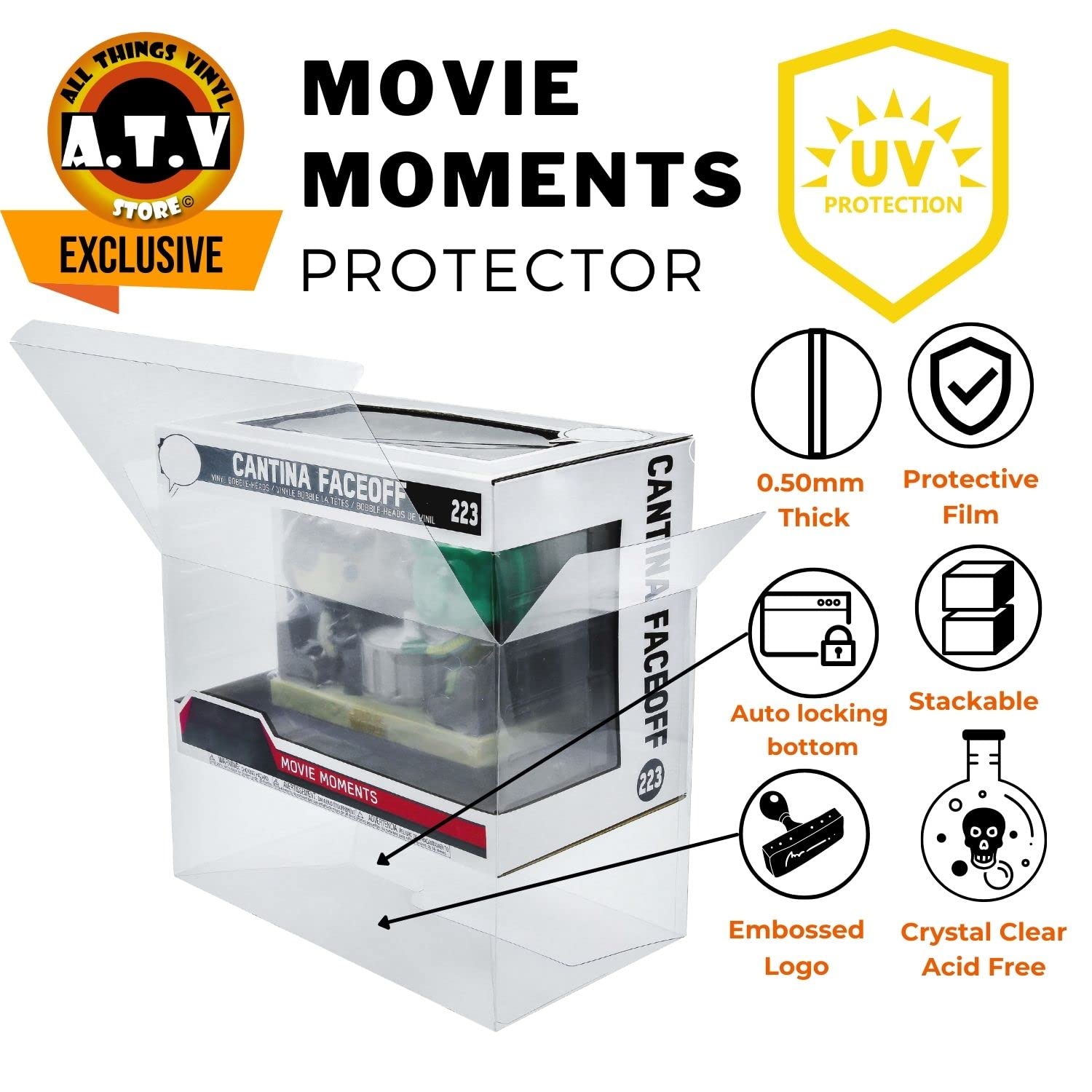 ATV Store Premium Quality Pop Protectors UV Filter Movie Moment x 2 in a Pack (Figure Not Included) Does not fit All Movie Moments