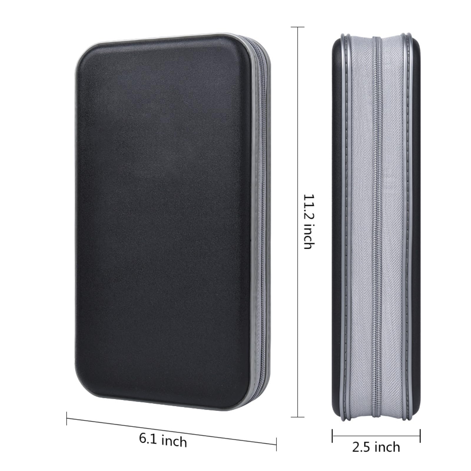 alavisxf xx CD Case, 96 Capacity Hard Plastic CD Holder Protective DVD Disc Storage Case Holder Portable Zipper CD DVD Organizer Storage Wallet for Car Home Travel (96 Capacity, Black)