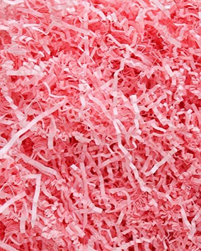 MagicWater Supply Soft & Thin Cut Crinkle Paper Shred Filler (1 LB) for Gift Wrapping & Basket Filling - Pink