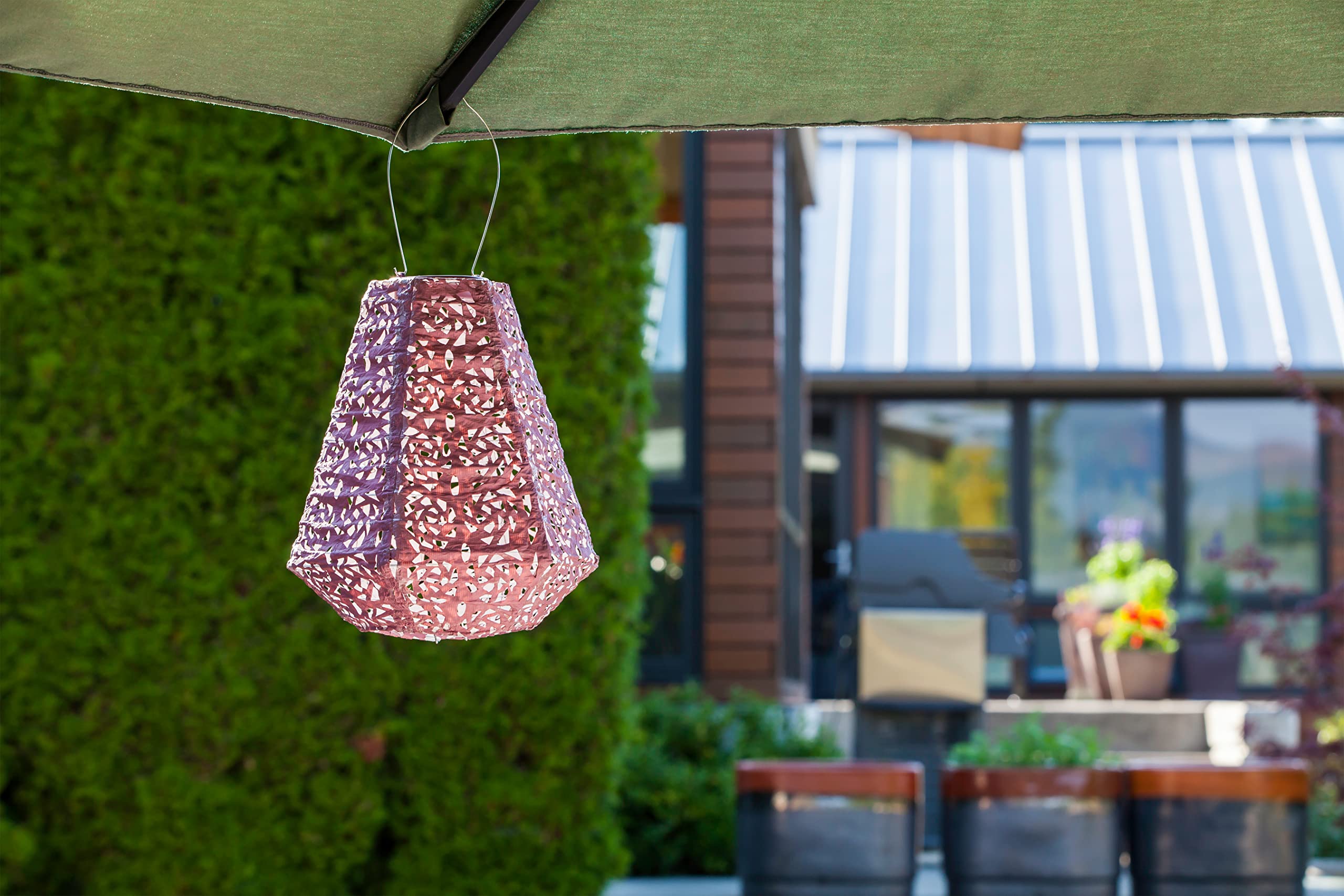 Allsop Soji Stella - Prism - 11" Outdoor Solar Lantern - Metallic Orchid
