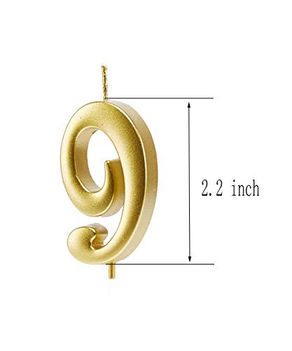 Mart 39th Birthday Candles,Gold Number 39 Cake Topper for Birthday Decorations