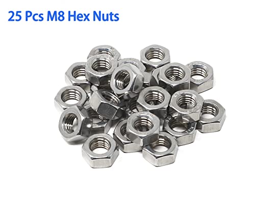 iExcell 50 Pcs M8 x 30/35/40/45/50 Stainless Steel 304 Hex Socket Head Cap Screws Bolts Nuts Assortment Kit