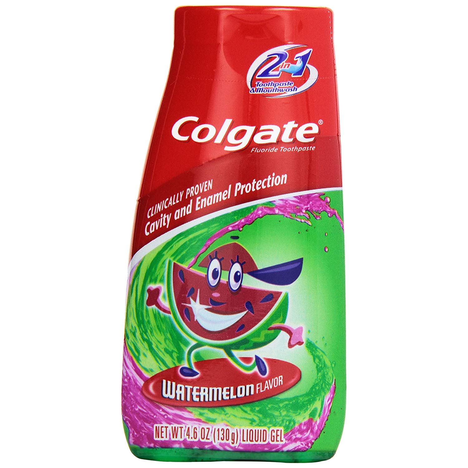 Colg 2n1 Watermelon Paste Size 4.6 O Colgate Kids Watermelon 2-in-1 Toothpaste & Mouthwash
