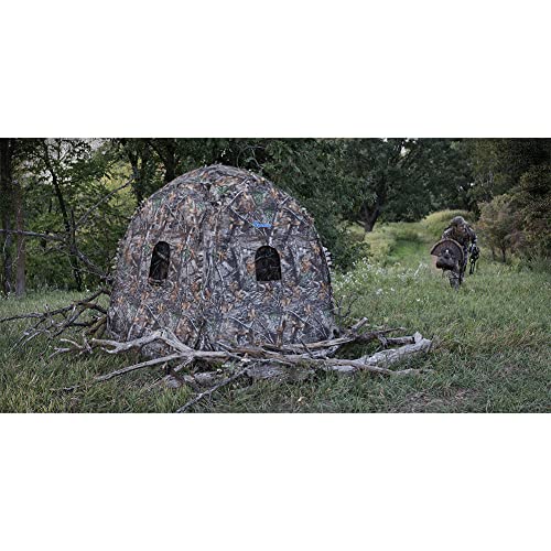 Ameristep Doghouse Lightweight Durable Hunting Spring Steel Ground Blind with 8 Windows & Backpack Carrying Case - 2 Hunters Concealment - Easy Setup & Takedown - Canada Compliant