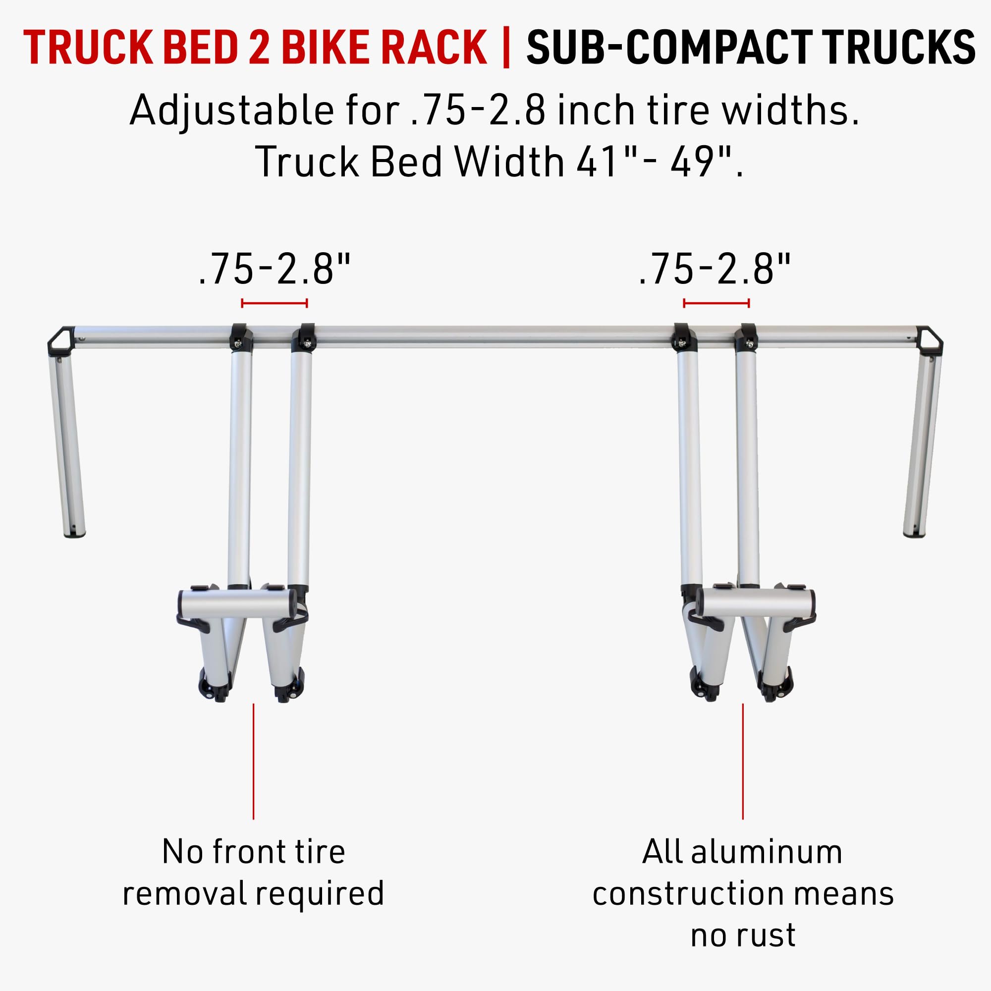 2 Bike Rack for Truck Bed -Ideal Fit for Sub-Compact Truck Models - 2 Standard Tire Bike Rack - Effortless Wheel Mount, Skip Front Tire Removal, Drill-Free Installation Ideas
