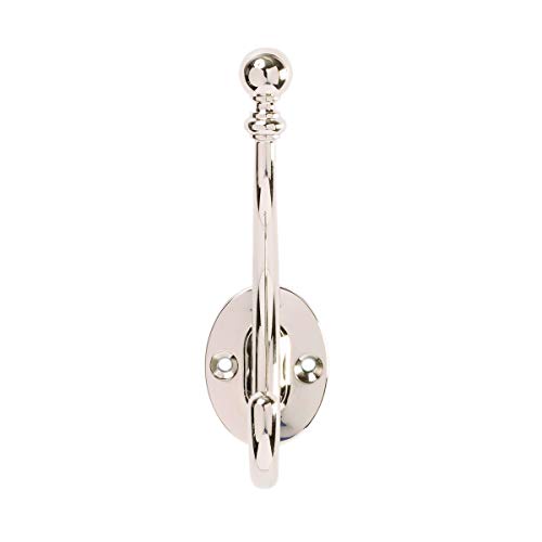 Hickory Hardware Cottage Collection Hook Coat and Hat 5-1/4 Inch Long Polished Nickel Finish (S077194-14)