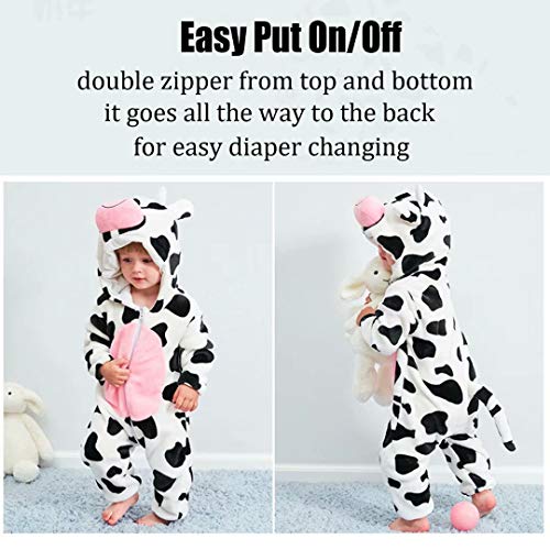 Baby Cow Costumes Unisex Toddler Onesie Halloween Dress Up Romper 18-24 Months