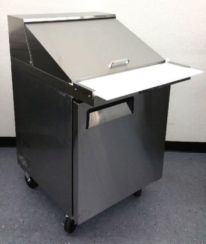 27.5" Commercial Stainless Steel Refrigerated Sandwich Salad Prep Table - All Pans and Cutting Board Included!