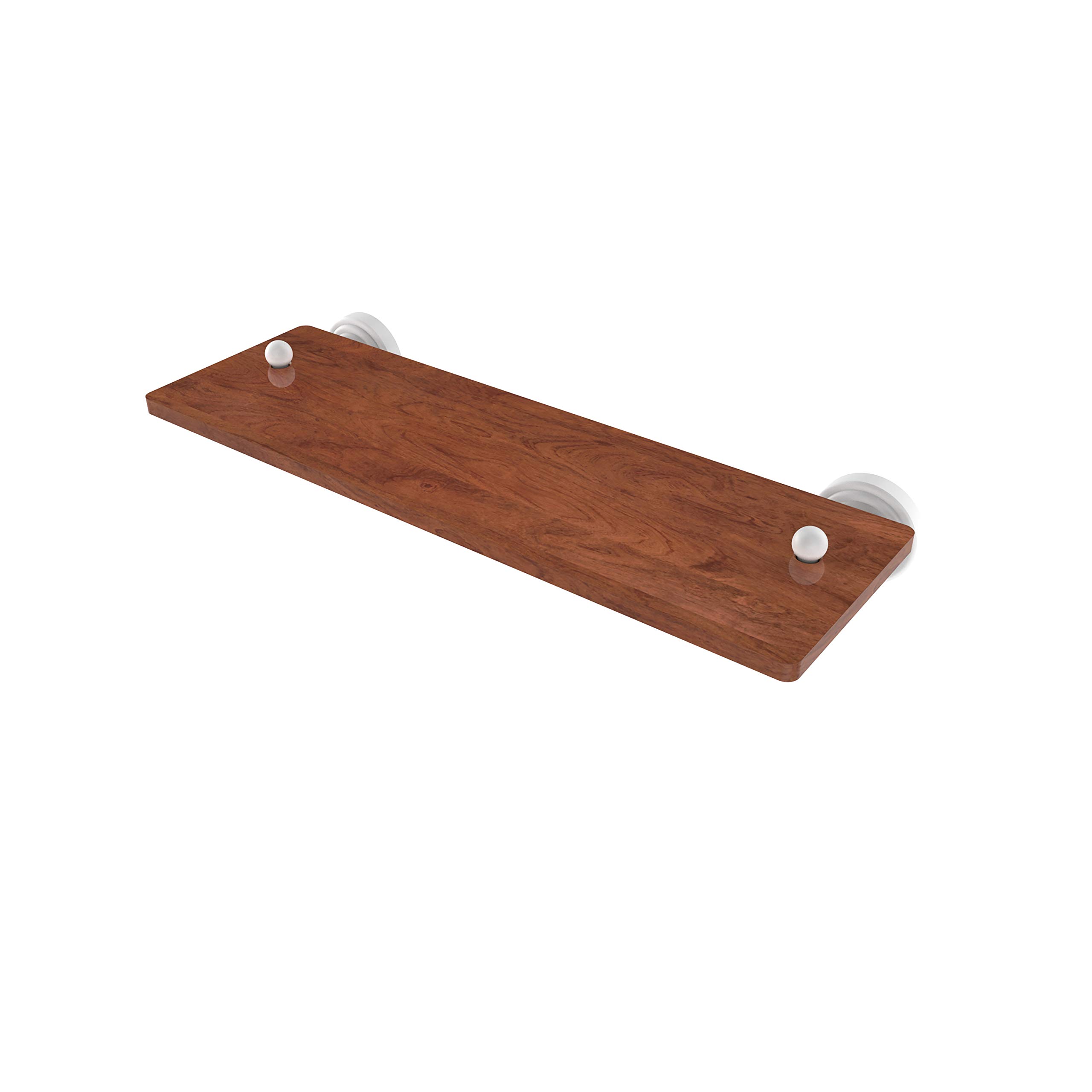 Allied Brass WP-1-16-IRW Waverly Place Collection 16 Inch Solid IPE Ironwood Wood Shelf, Matte White