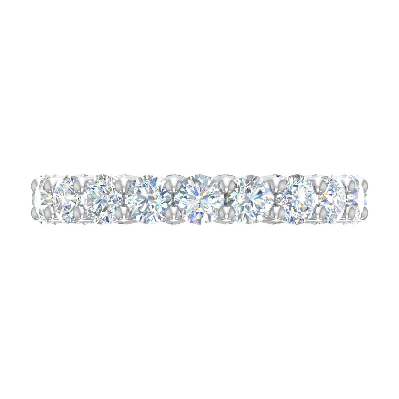 2 Carat Diamond Eternity Wedding Band Ring in 14K White Gold (Value Collection) - IGI Certified (Ring Size 7.5) (I1-I2 Clarity)