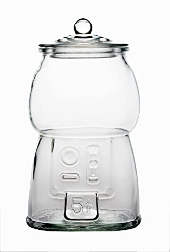 Amici Home Gumball Machine Shaped Glass Candy Jars | Storage Canister with Airtight Lids | Perfect for Weddings, Birthdays, Party Decorations, and Gifts | 42 Oz (Clear)