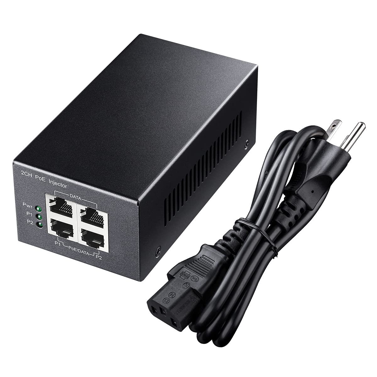 Cudy 2 Channel Gigabit PoE Injector, 10/100/1000Mbps, 2 Gigabit Input, 2 PoE Output, 2 x 30 watts PoE Adapter, Wall-Mount, Comply with 802.3at / 802.3af, 48V