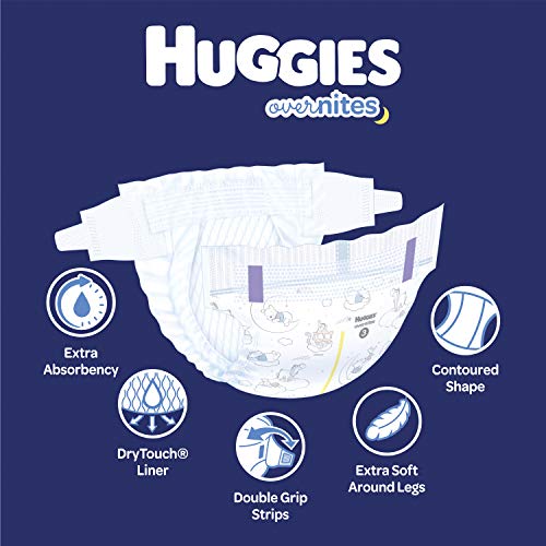 Baby Diapers Bundle: Huggies Little Movers Size 6, 96ct & Overnites Nighttime Diapers Size 6, 84ct