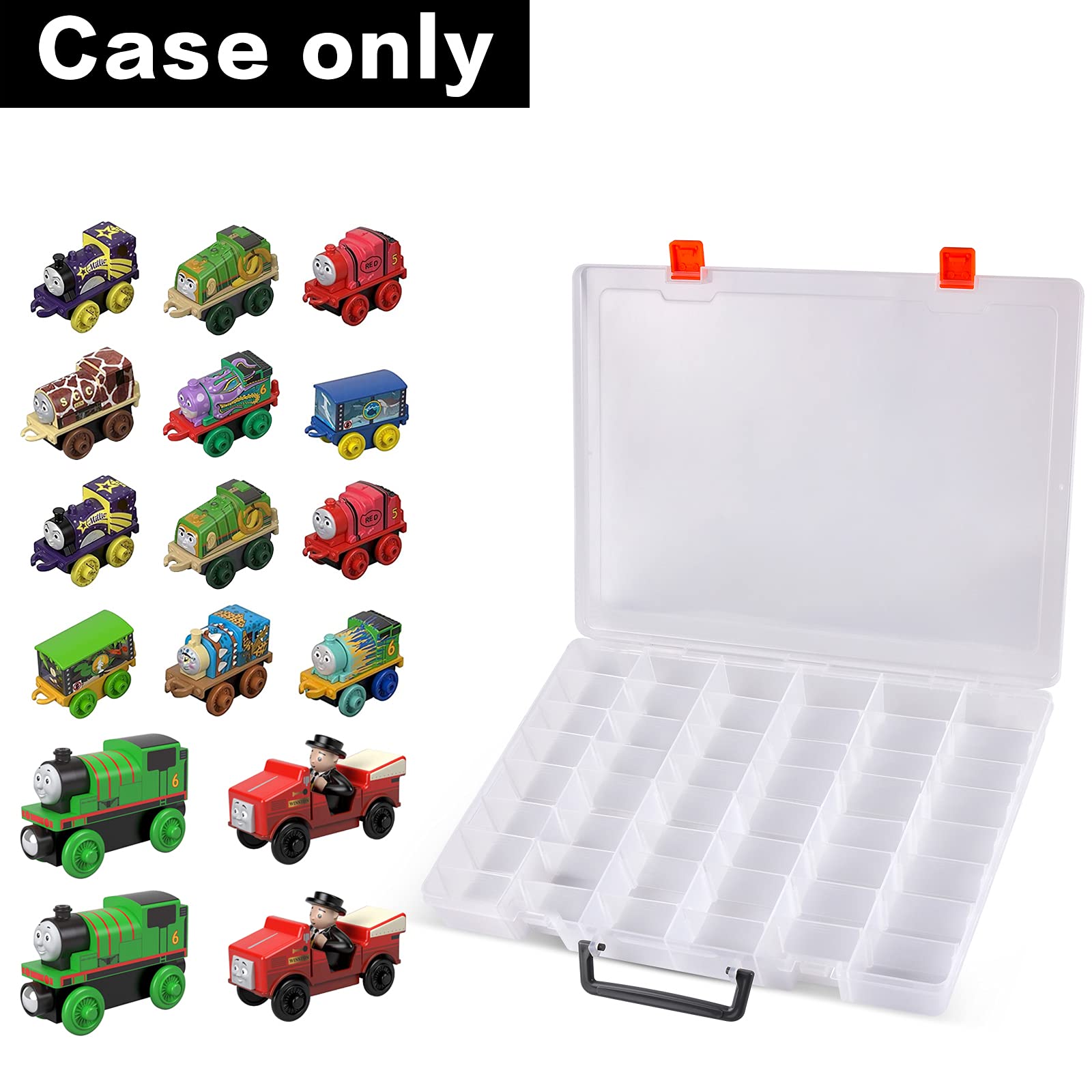 ALCYON Toy Storage Case Compatible with Thomas & Friends MINIS Engines/for Mini Brands Toys Series 1 2 3 4 /for Disney Doorables Collectible Mini Figures/for Mini Mart and More (Box Only)-White