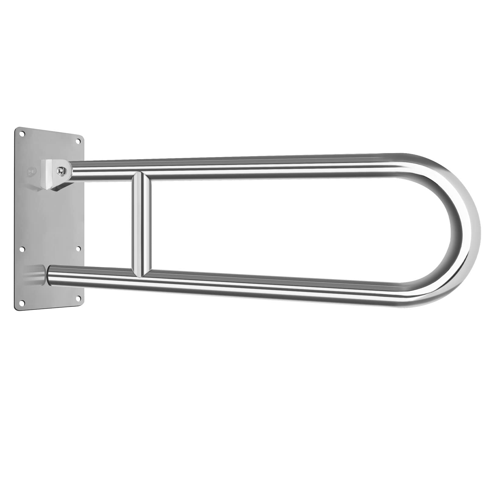 24-Inch Flip-Up Bathroom Grab Bar,Toilet Support Assist Rails,Shower Handle, Toilet Safety Rail, Bath and Shower Grab Bars, Handicap Grab Bars for Elderly Pregnant Disabled