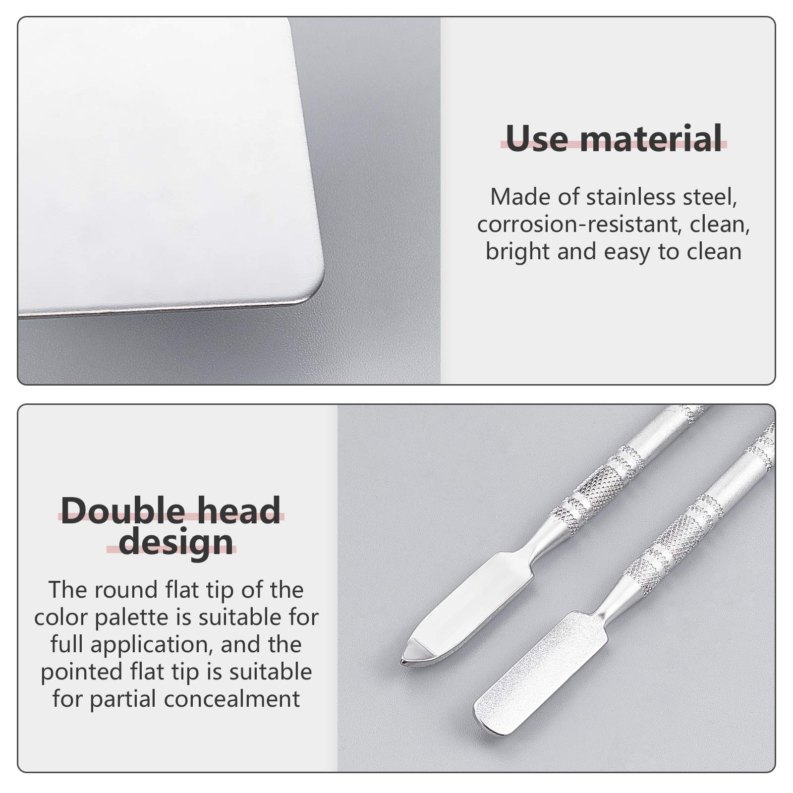 OLYCRAFT 6PCS Stainless Steel Makeup Palette Mini Ring Palette with Spatula Tool Makeup Palette Tools for Nail DIY Art Design Paint Color- 1.7 x 1.3 Inch