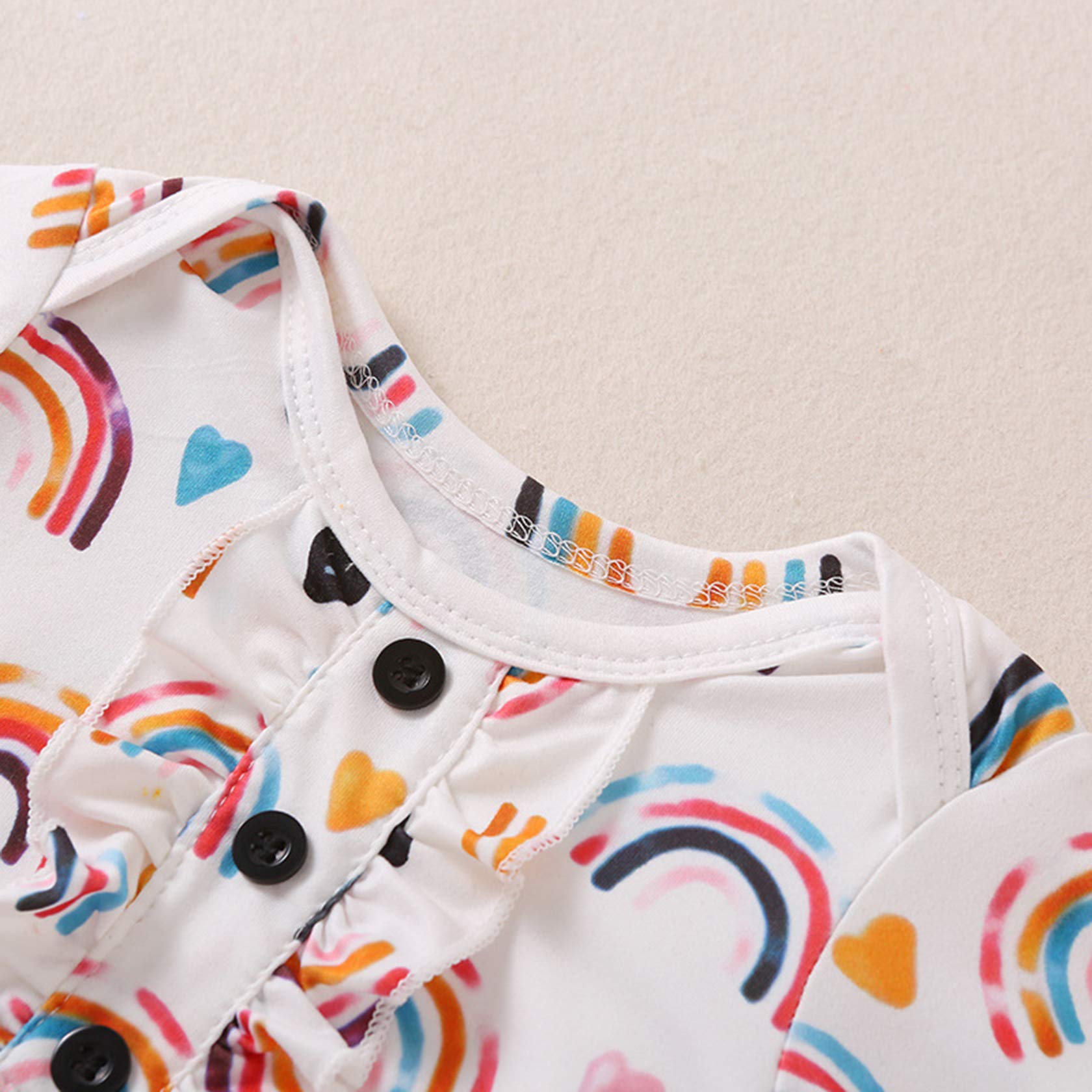 Infant Girl Cotton Sleeper Gown Baby Rainbow Knotted Pajamas Newborn Sleepwear Sleeping Bag with Headband