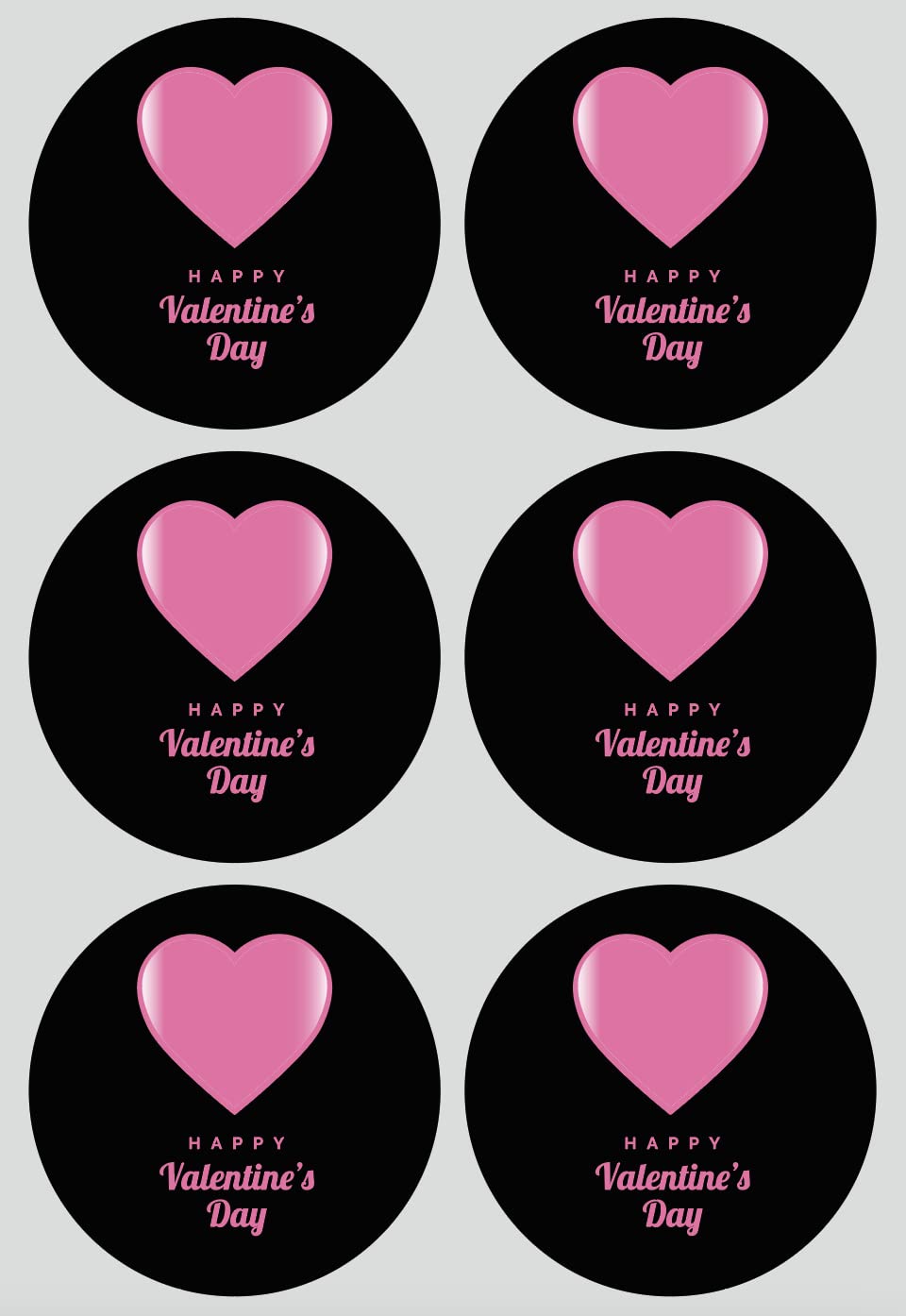 2 inch 150 PCS Black Heart Stickers Waterproof Stickers for Valentine's Day, Invitation, Envelopes, Package