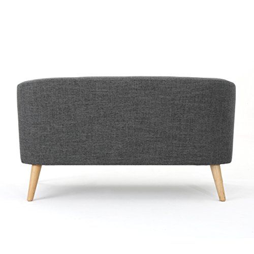 Christopher Knight Home Bridie Mid-Century Modern Loveseat, Grey Fabric